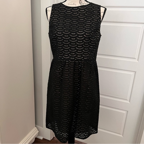 LOFT | Dresses | Loft Black Eyelet And Nude Lining Shift Dress | Poshmark